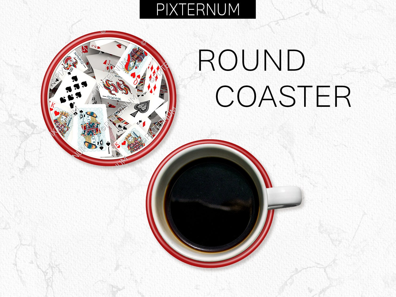 3D Playing Cards Mug Wrap PNG, Mug Sublimation and Coasters Design ...