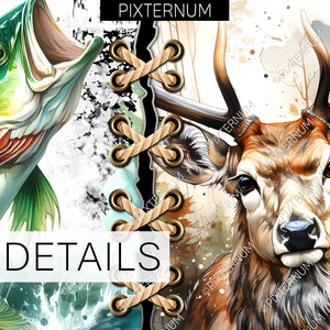 Seamless Fish and a Deer 20oz Skinny Tumbler Wrap, Distressed Forest ...