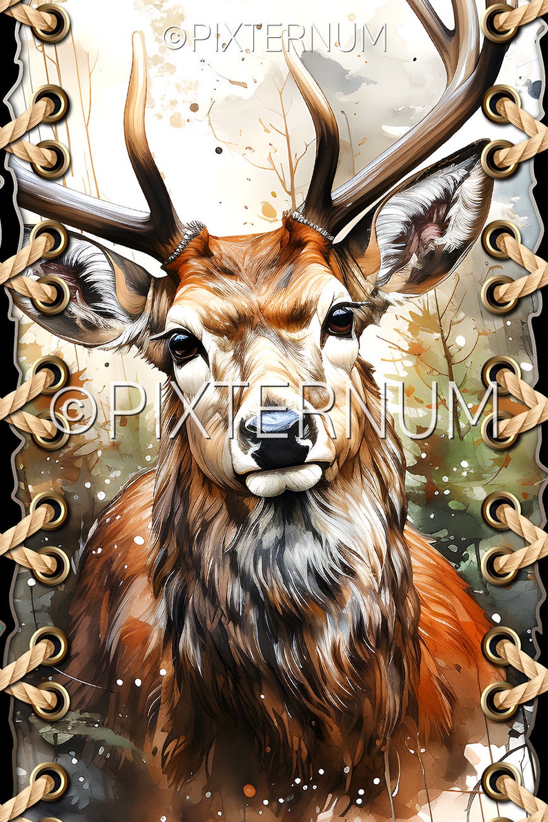 Seamless Fish and a Deer 20oz Skinny Tumbler Wrap, Distressed Forest ...