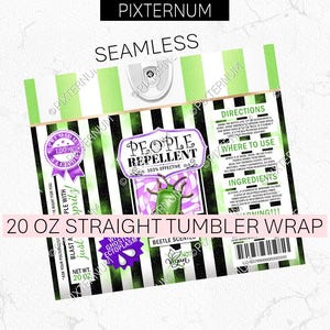 People Repellent Spray Tumbler Wrap PNG, Funny Green Beetle 20oz Skinny ...