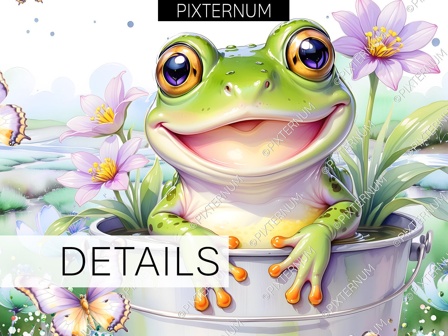 Cute Happy Frog in a Bucket 20oz Skinny Tumbler Wrap, Baby Animal ...