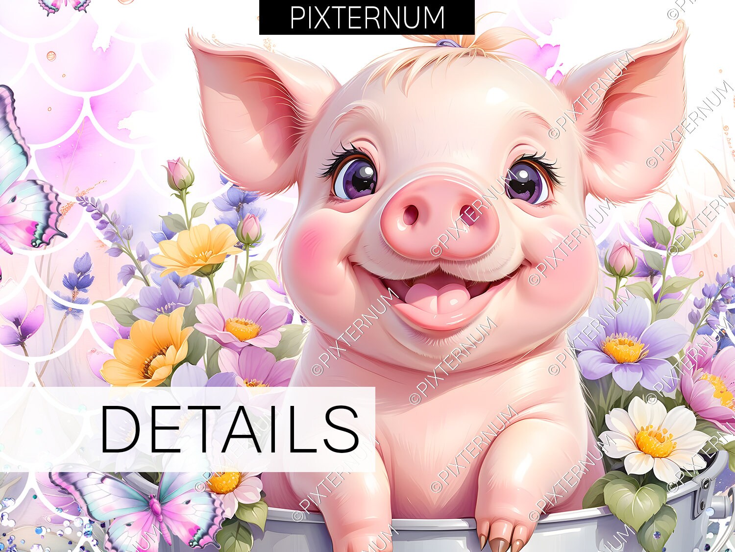 Happy Bucket Pig 20oz Skinny Tumbler Wrap, Baby Farm Animals, Seamless ...