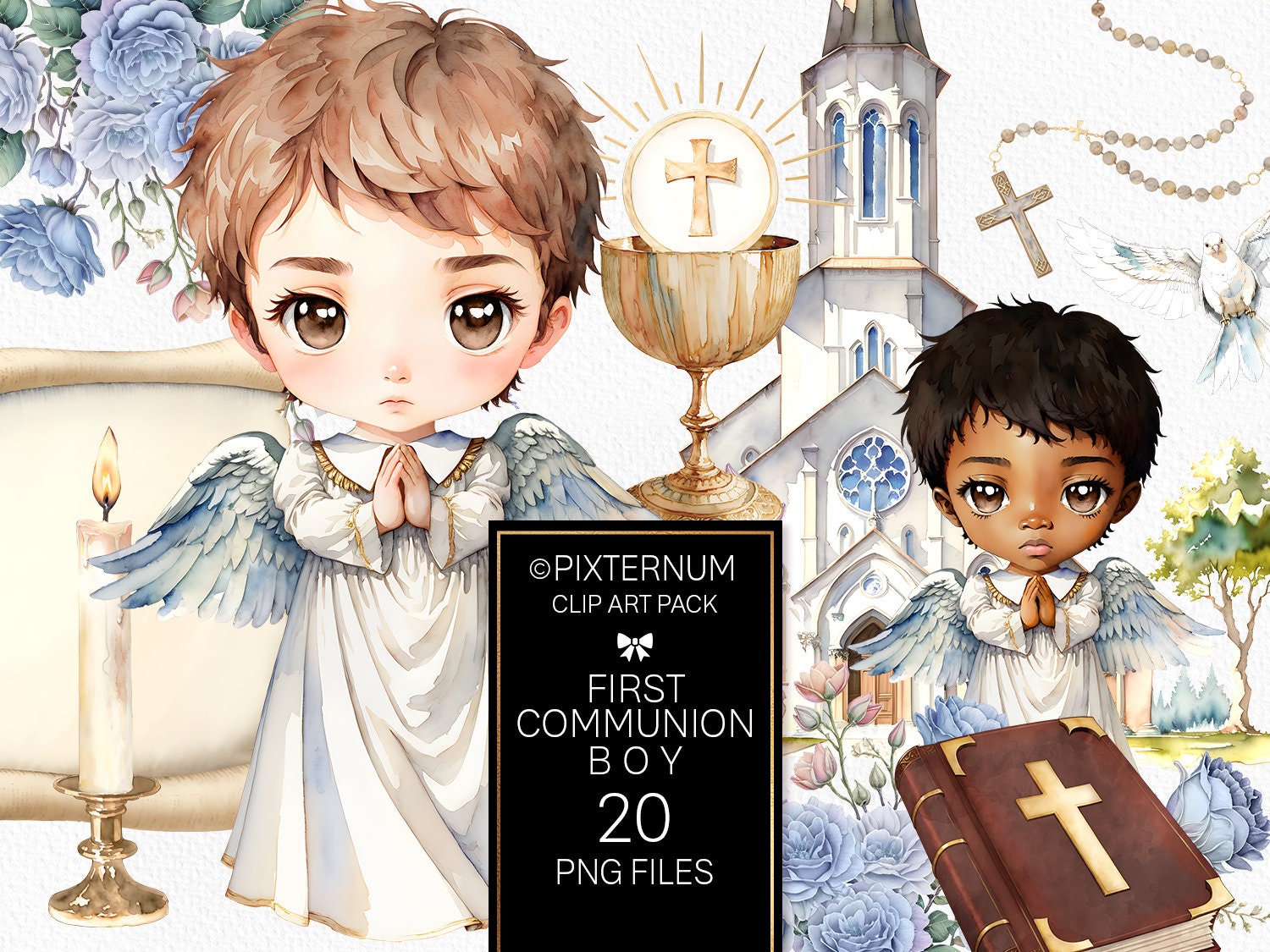 Religious Clipart Boy First Communion Clip Art Baptism - Etsy