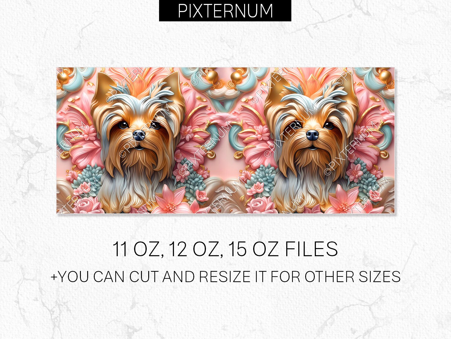 Yorkie Dog Colorful Mug Wrap PNG Bundle, 11oz, 12oz, 15 Oz Mug ...