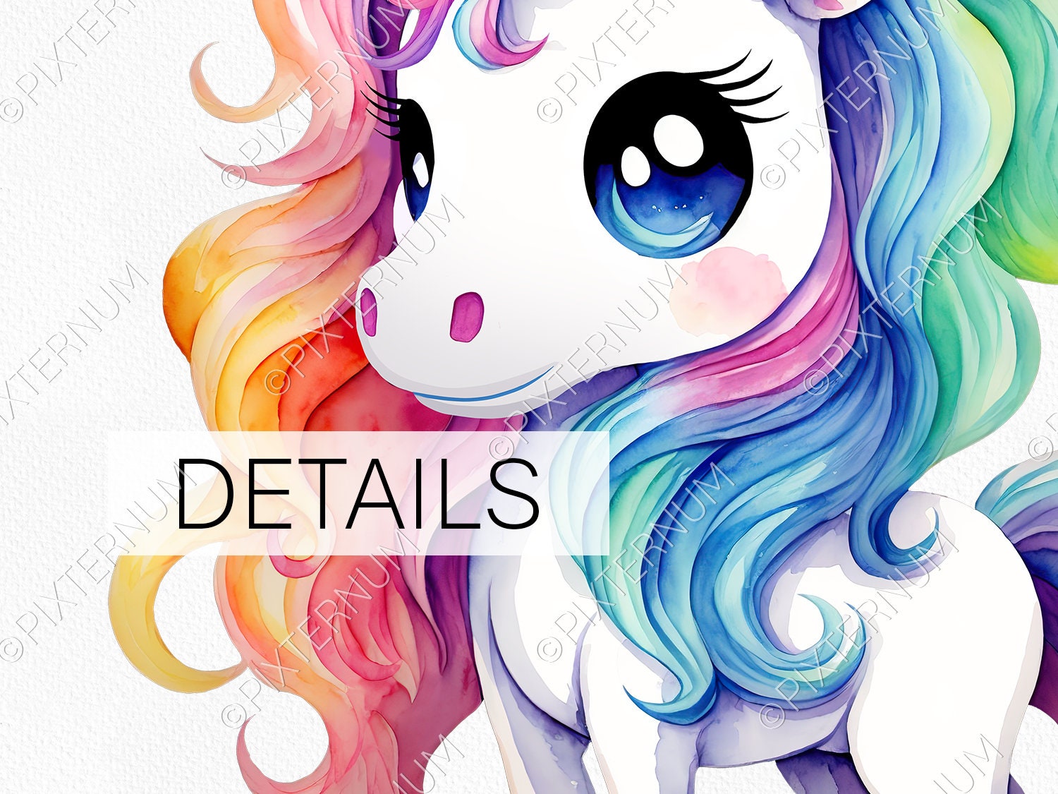 Unicorns Clip Art Pack Cute Watercolor Unicorn Rainbow - Etsy