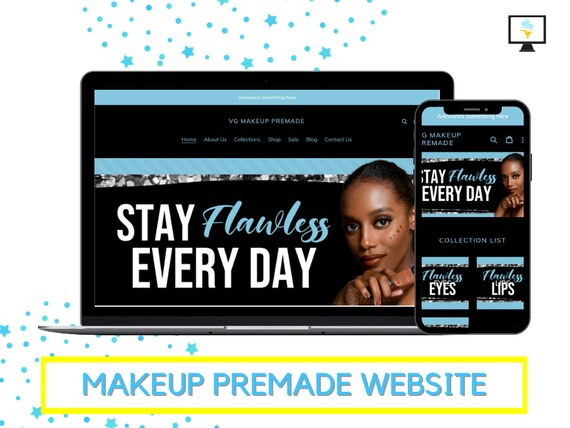 Flawless Makeup Premade Website Template - Etsy