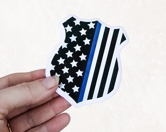 Police Flag Decal Police Sticker Thin Blue Line Decal Flag Sticker Back ...