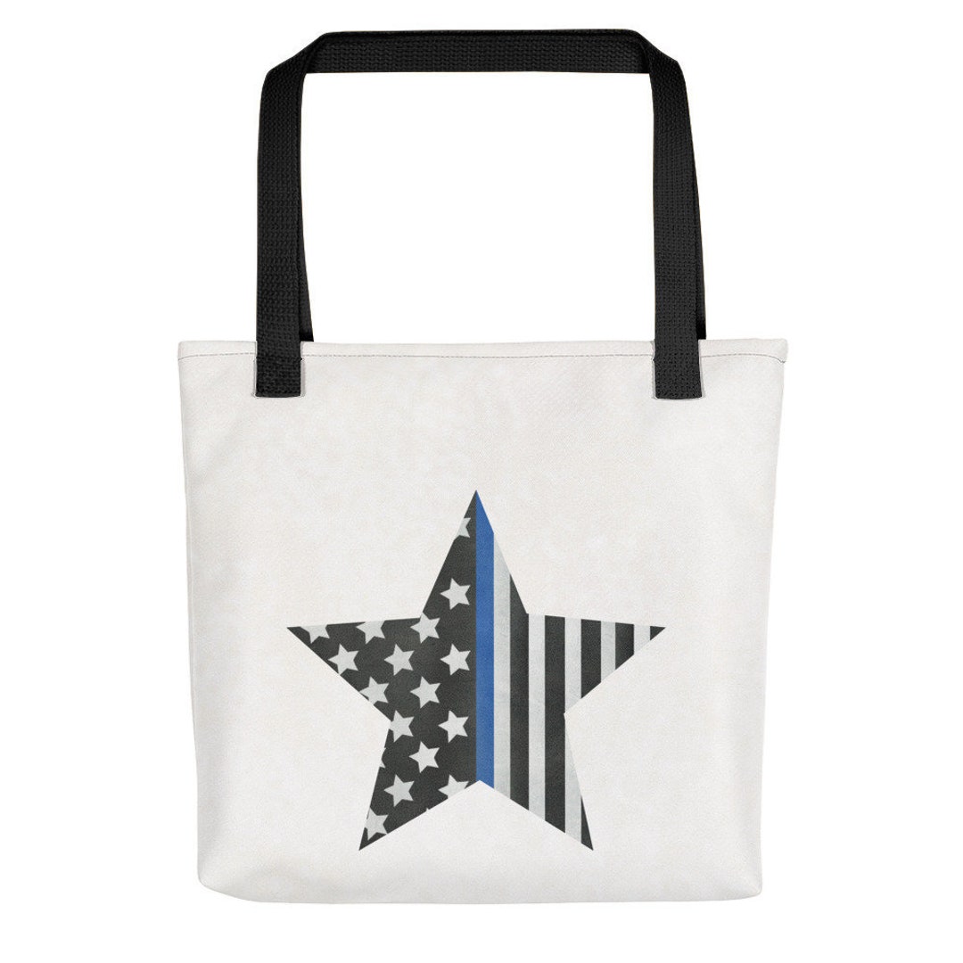 Thin Blue Line Star Tote Bag - Etsy