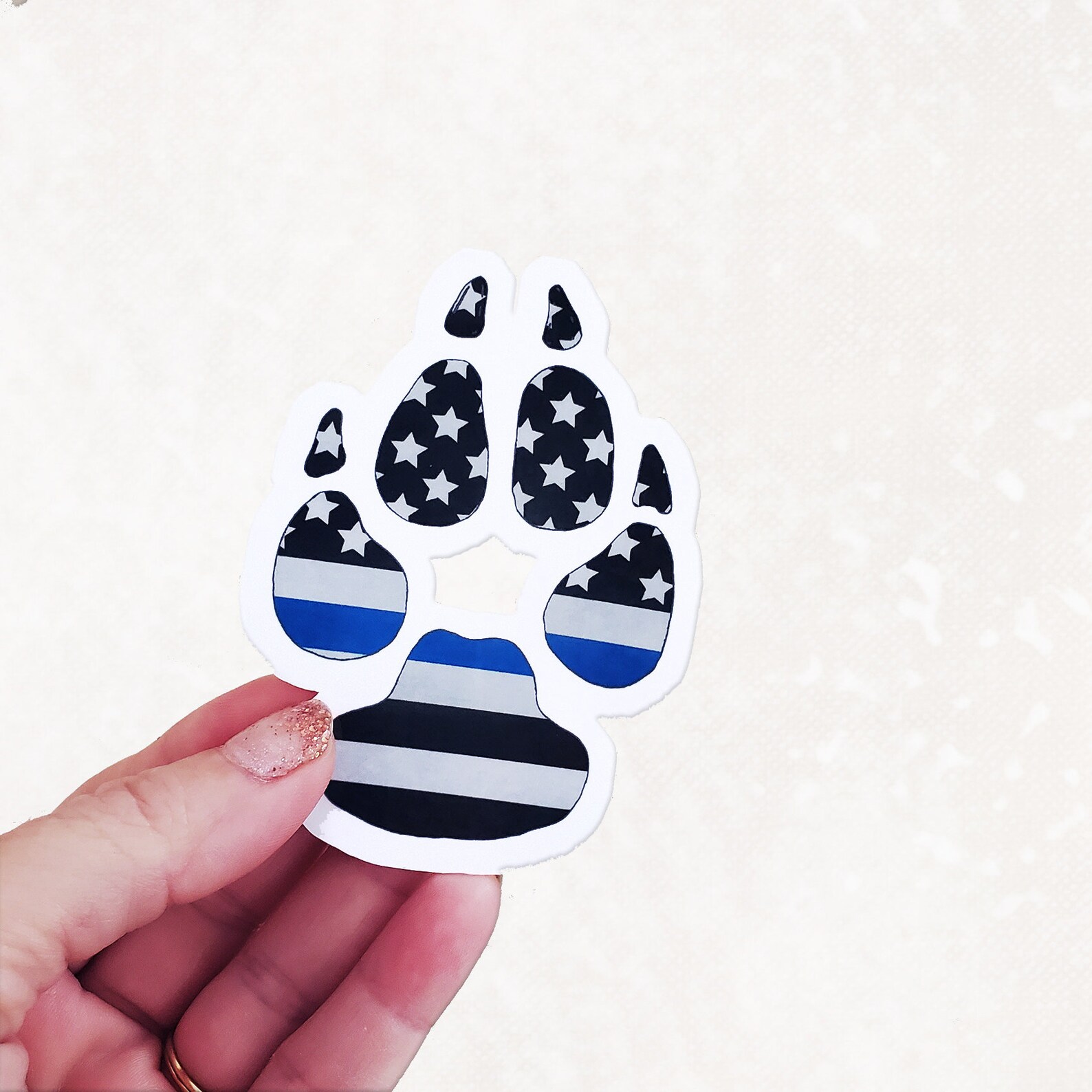 Police Dog Thin Blue Line Paw Print Vinyl Sticker K9 Handler - Etsy