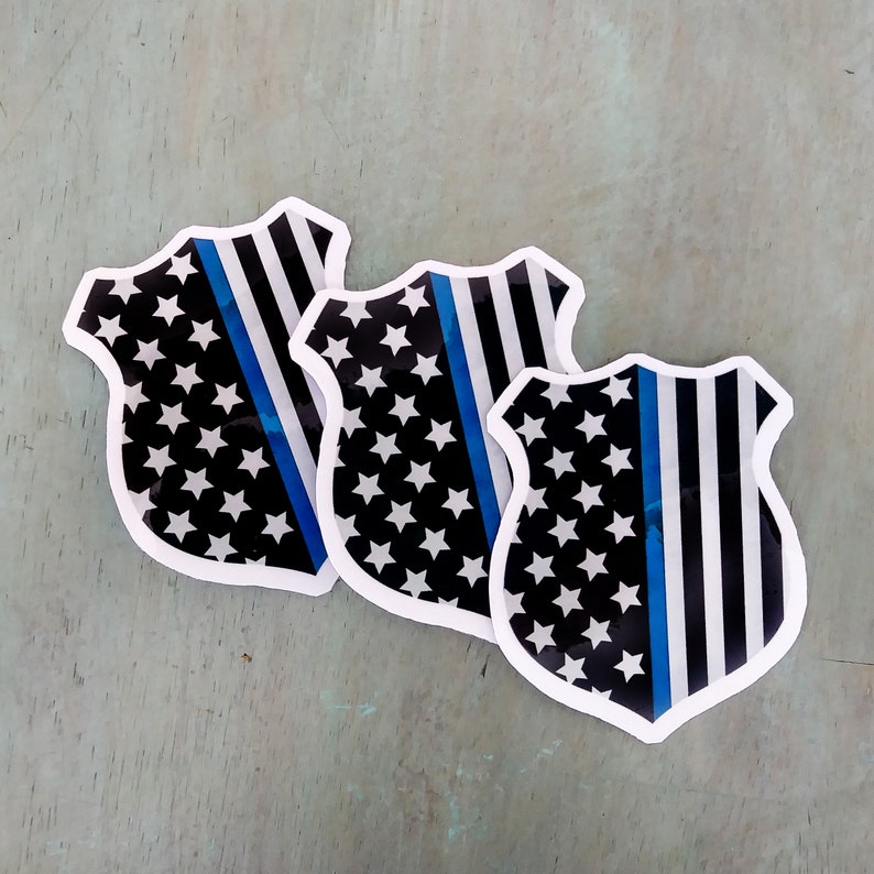 Thin Blue Line Police Badge Vinyl Tumbler Sticker | Etsy