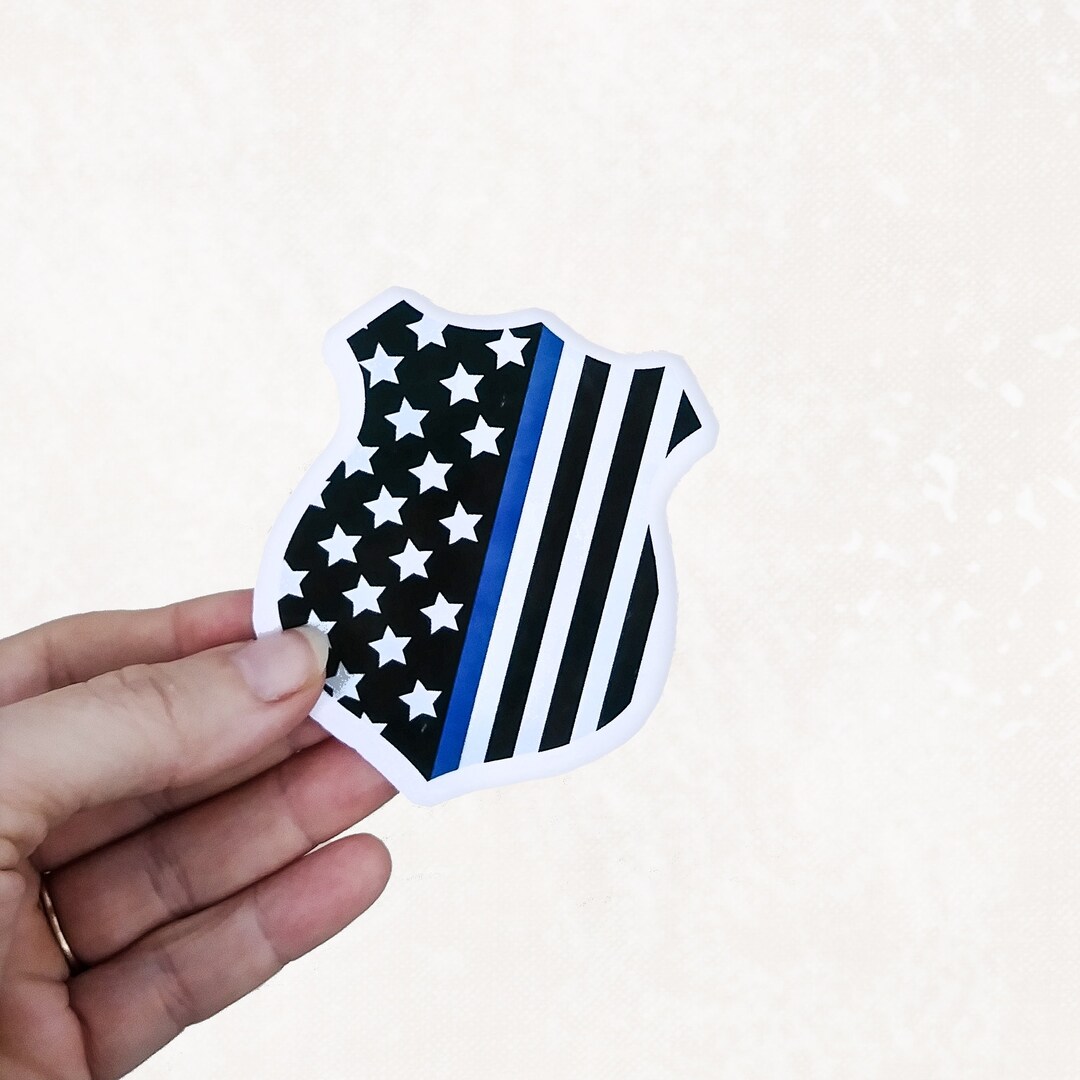 Thin Blue Line Police Badge Vinyl Tumbler Sticker - Etsy