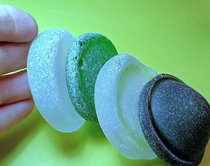 FROSTED BOTTLE BOTTOMS Crafting Supply, Suncatcher Parts, Tumbled Sea ...