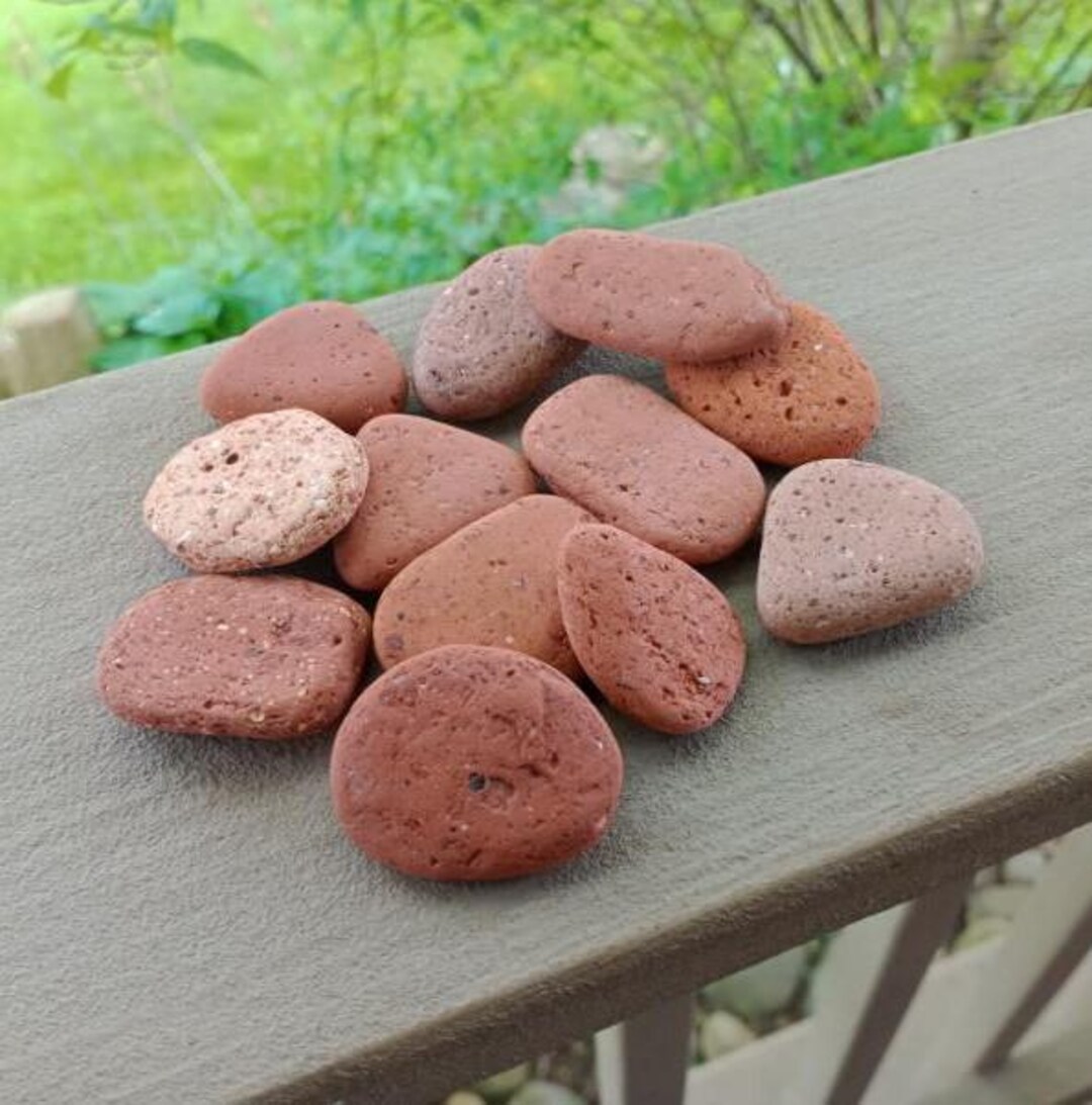 SEA TERRA COTTA Small Beach Bricks, Surf Tumbled Brick Pieces Pebble ...