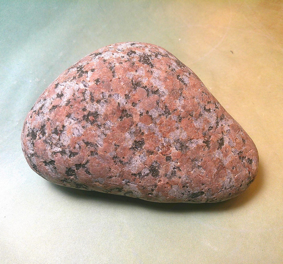 TRI COLORED ROCK Speckled Beach Rock, Pink Black White Patterned Stone ...