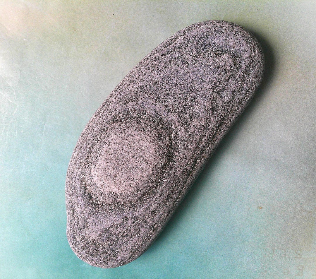 GLITTERY SILVER BEACHSTONE 5 1/4" Long Gorgeous Shimmering Sparkling ...