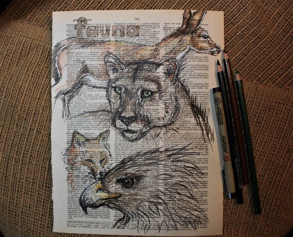 Wildlife Collage Drawing
