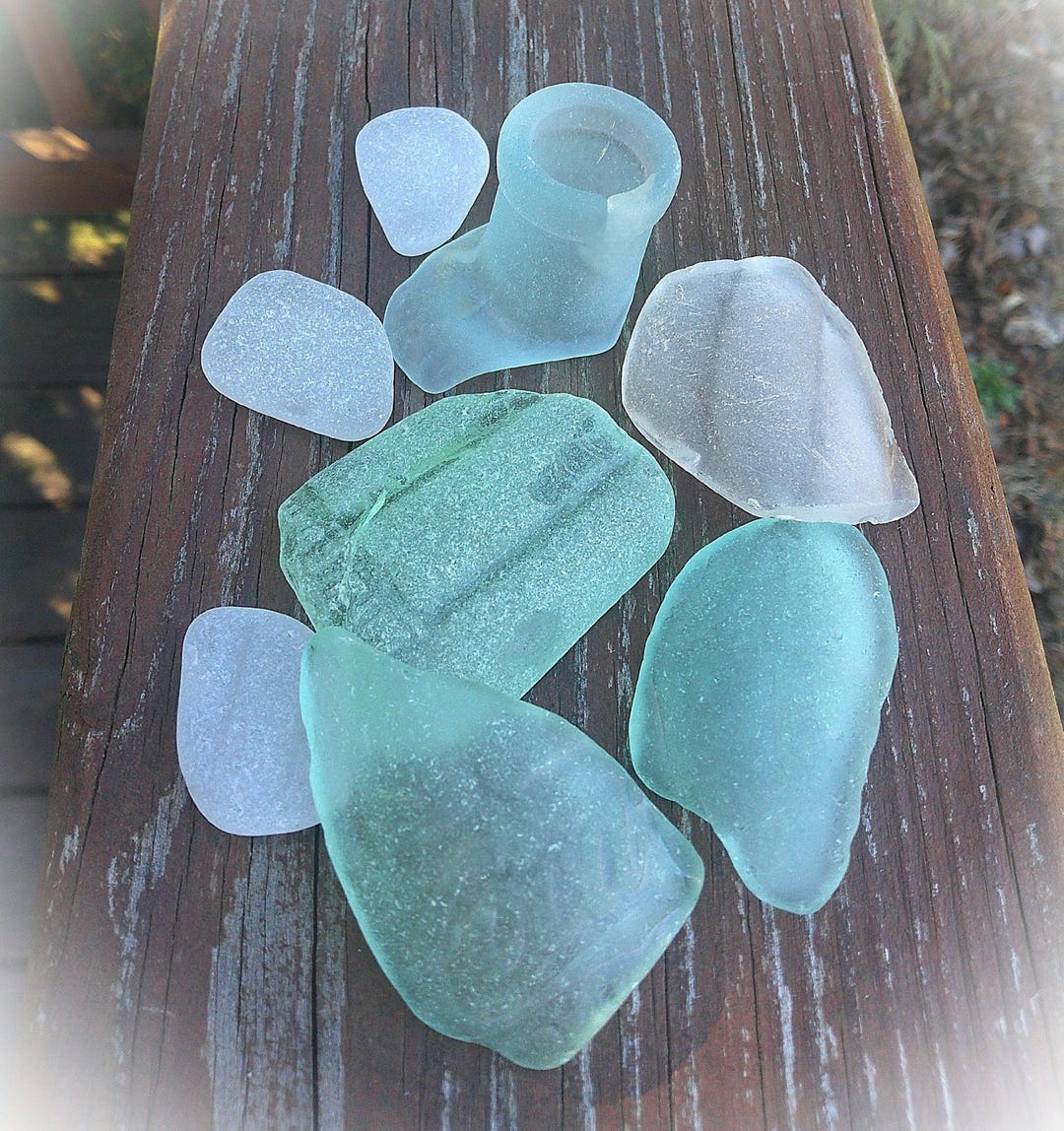 GENUINE SEA GLASS Surf Tumbled Beach Glass, Large Coca Cola Sea Glass ...