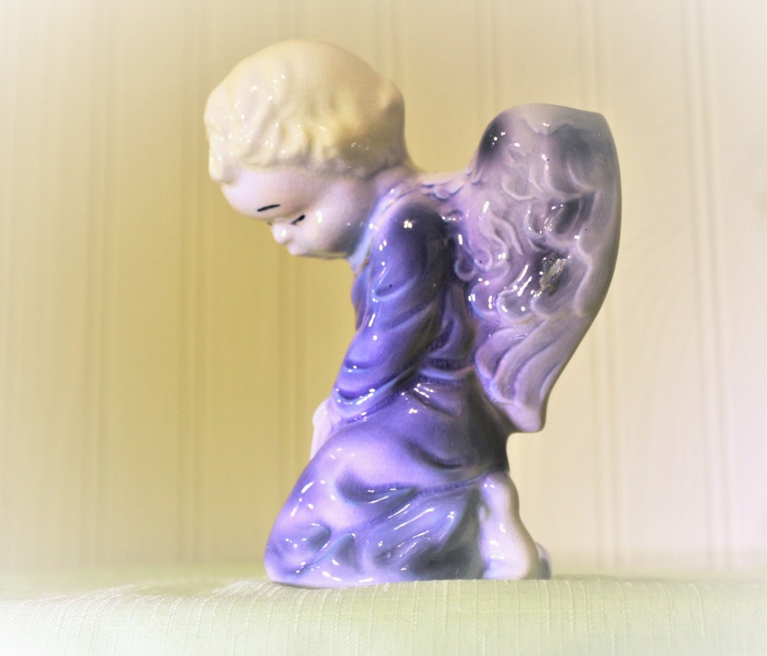 PRAYING ANGEL, REPAIRED Royal Copley Vintage Wall Pocket Planter Mid ...