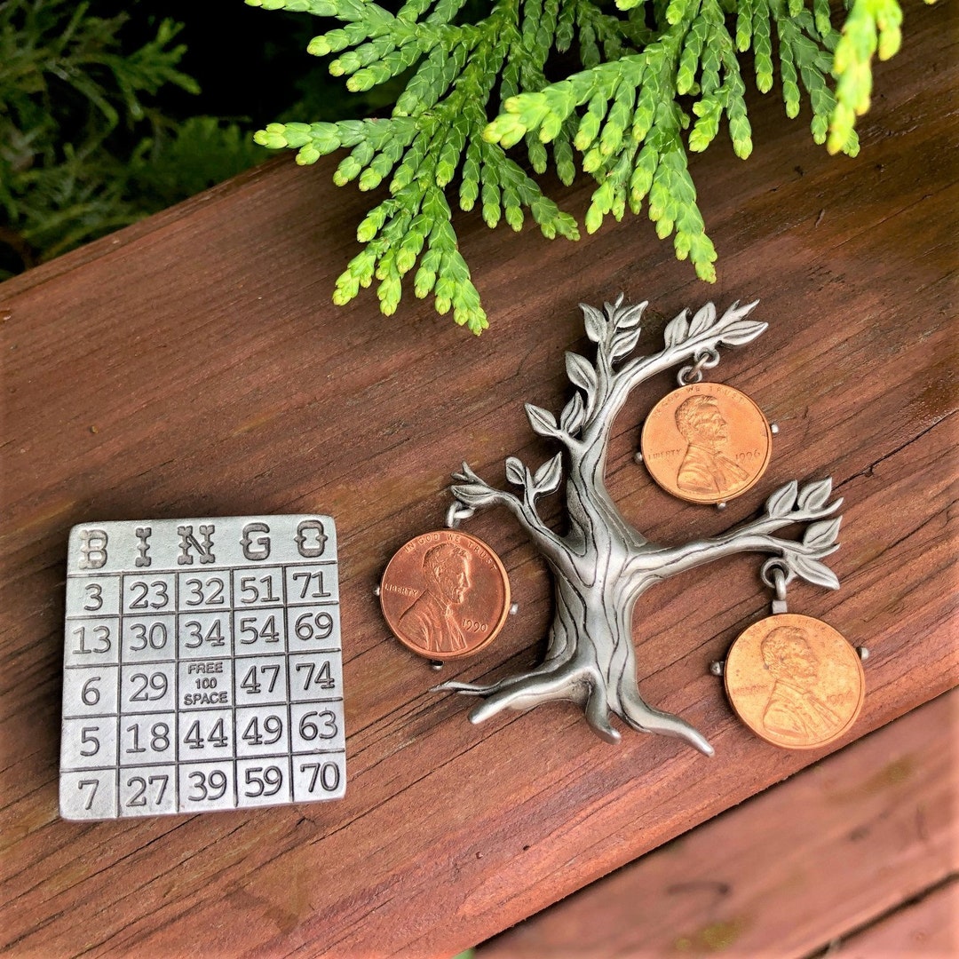 MONEYTREE, BINGO CARD Pins, Fun Jewlery, Novelty Jewelry, Bingo ...