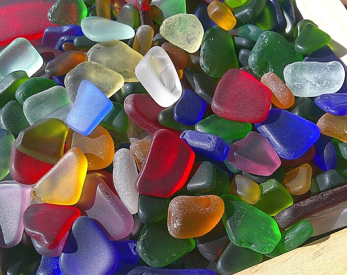 BULK CRAFTING GLASS, 1 1/2 Pounds Tumbled Colorful Medium to Tiny Glass ...
