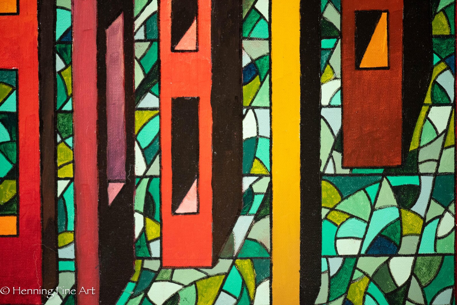 Beautiful Stanley Brundage Abstract Pop Geometric Art Oil Painting ...