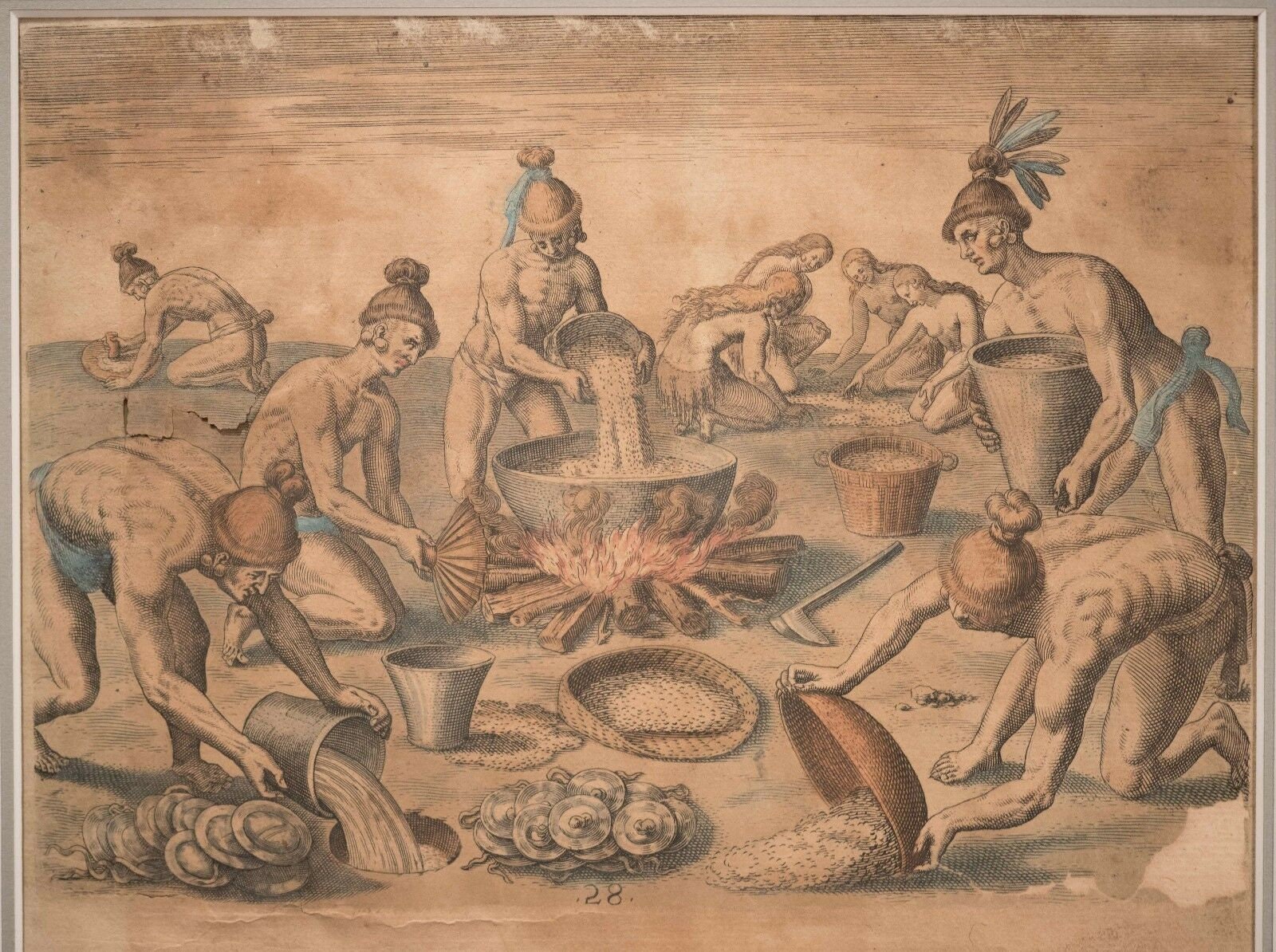 Theodor De Bry Engraving After Le Moyne native American - Etsy