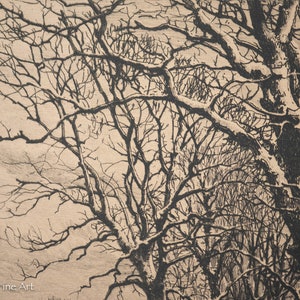 Antique Etching Fred Slocombe the Silvered Way Winter Landscape ...