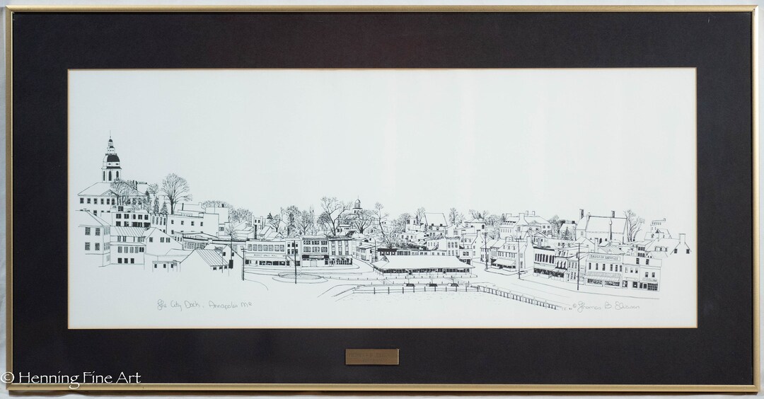 Beautiful Annapolis City Dock Lithograph Signed & Framed by Thomas ...