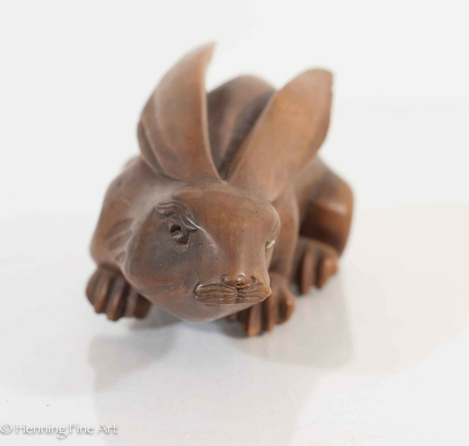 Antique Japanese Hare Carving Large Wood Rabbit W/ Glass Eye - Etsy