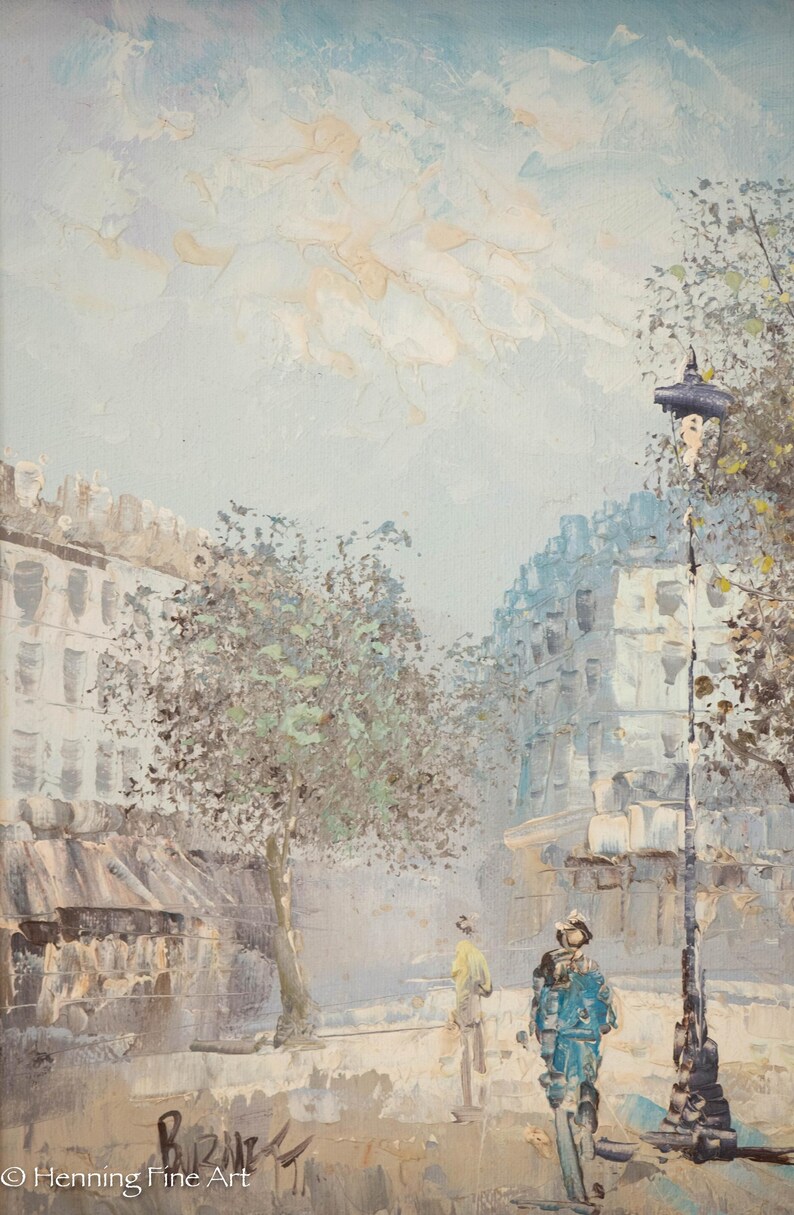 Beautiful Vintage Impressionist French Cityscape Street Scene Signed ...