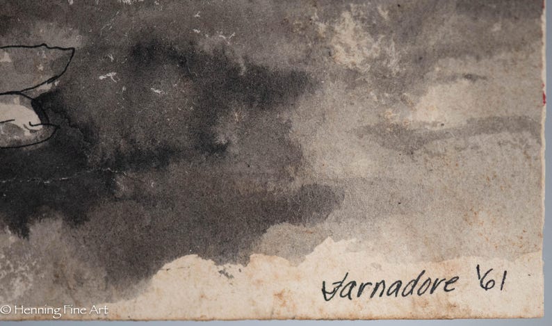 Stunning Mid Century Watercolor of Mother and Child Signed Varnadore ...