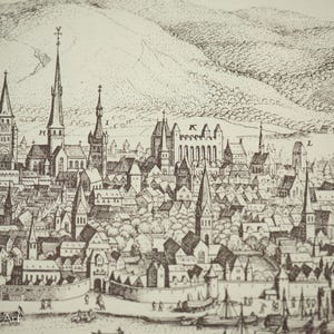Beautiful Antique German Landscape Engraving of Trier Originally 1646 ...