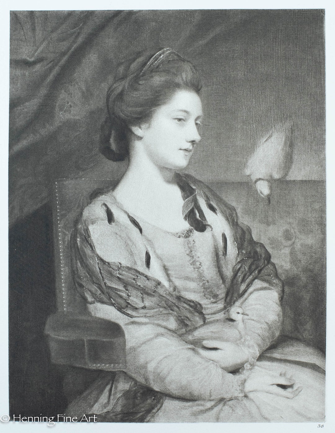Antique Joshua Reynolds Photogravure Engraving Portrait of Kitty Fisher ...