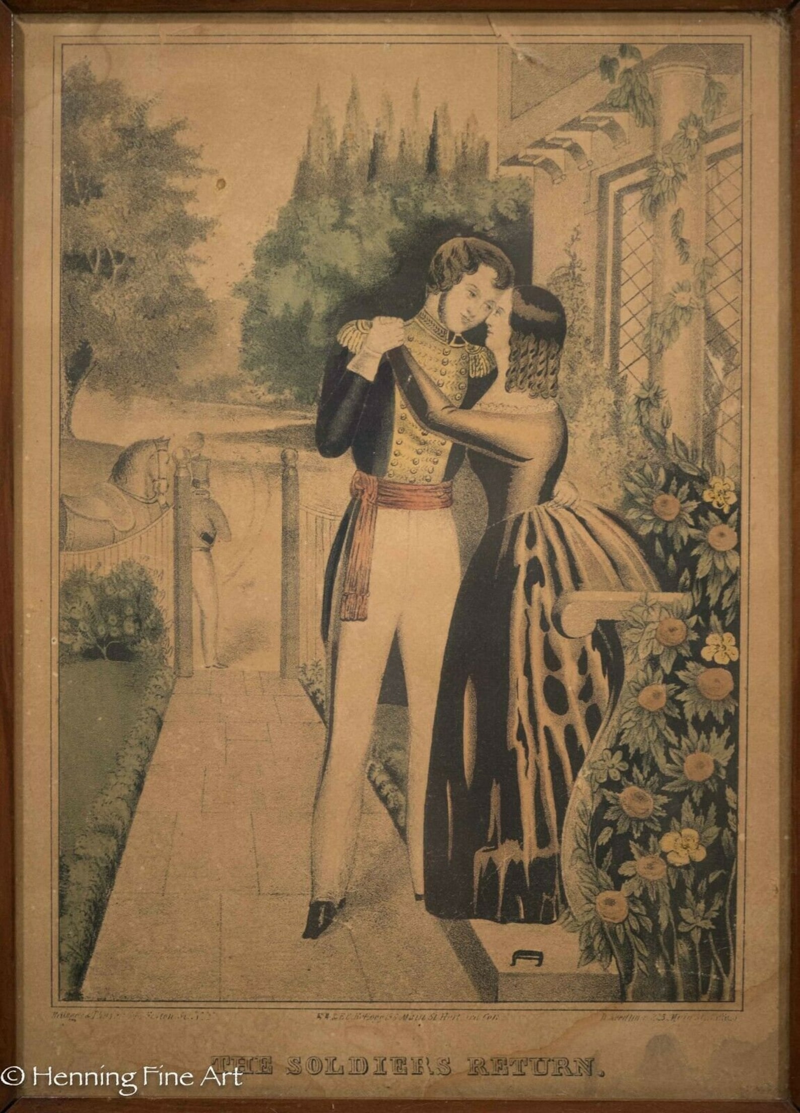 Antique 19th Century Color Lithograph the Soldiers - Etsy