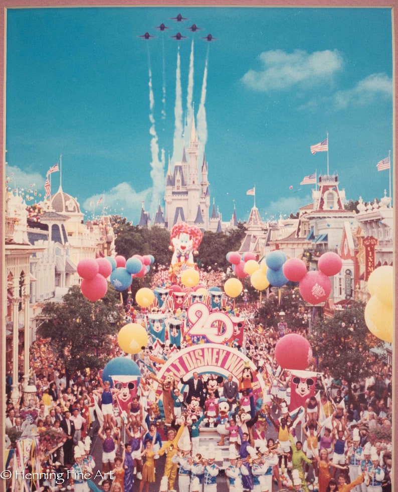 Rare Walt Disney World 20th Anniversary Framed Embossed Print - Etsy