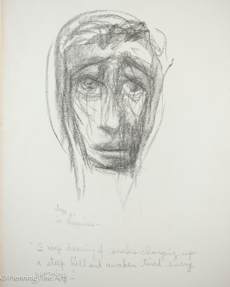 Fascinating & Complex Portrait W/ Pencil Inscriptions - Etsy