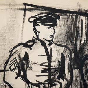 Beautiful Vintage Carl Shaffer Impressionist Painting Soldier Portrait ...