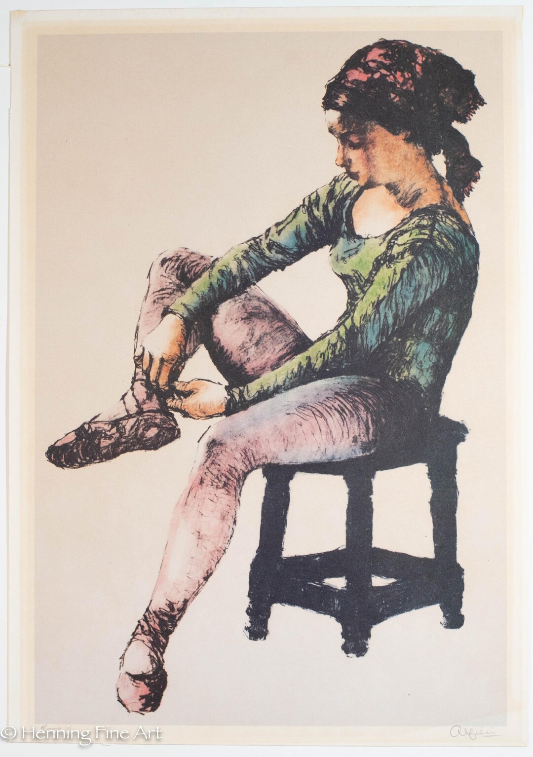 Rare Philippe Alfieri Lithograph Portrait of Ballerina W/ Ballet ...