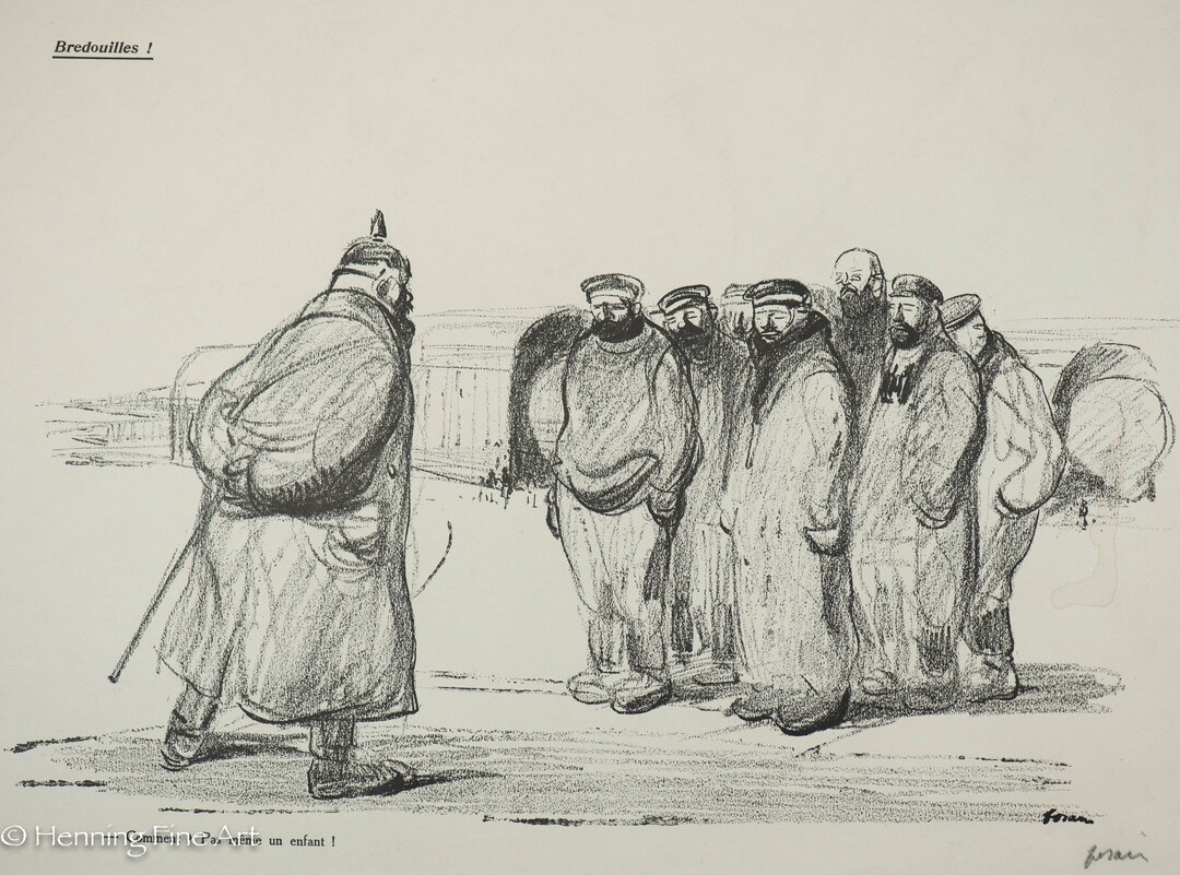 Antique Jean Louis Forain WWI Military Lithograph, Hand Signed & Rare 2 ...