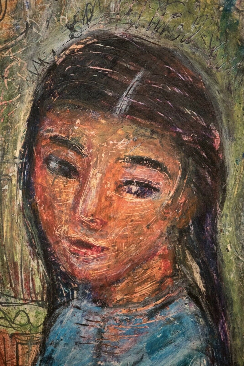 Mario Parial Original Painting young Girl With - Etsy