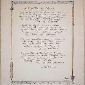 Fine Seneca Native American Hand Written Poem and Watercolor by Reva ...