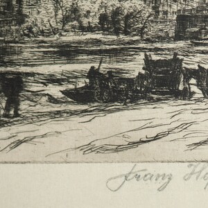 Beautiful Antique Franz Hofer Etching Charles Bridge in Prague, Signed ...