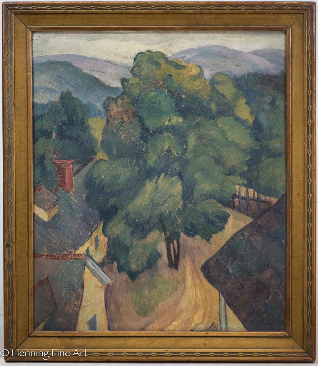 Beautiful Sol Wilson Impressionist Oil Painting Roof Landscape 1924 ...