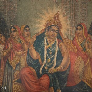 Rare Antique Hindu Lithograph Rai Rajah Calcutta Art Studio - Etsy