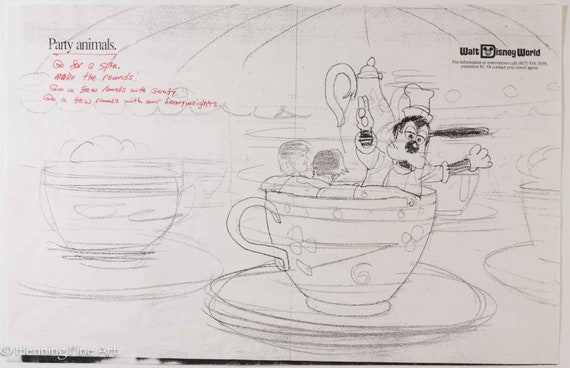 Walt Disney World Original Illustrator Artist Proof Print Tea | Etsy