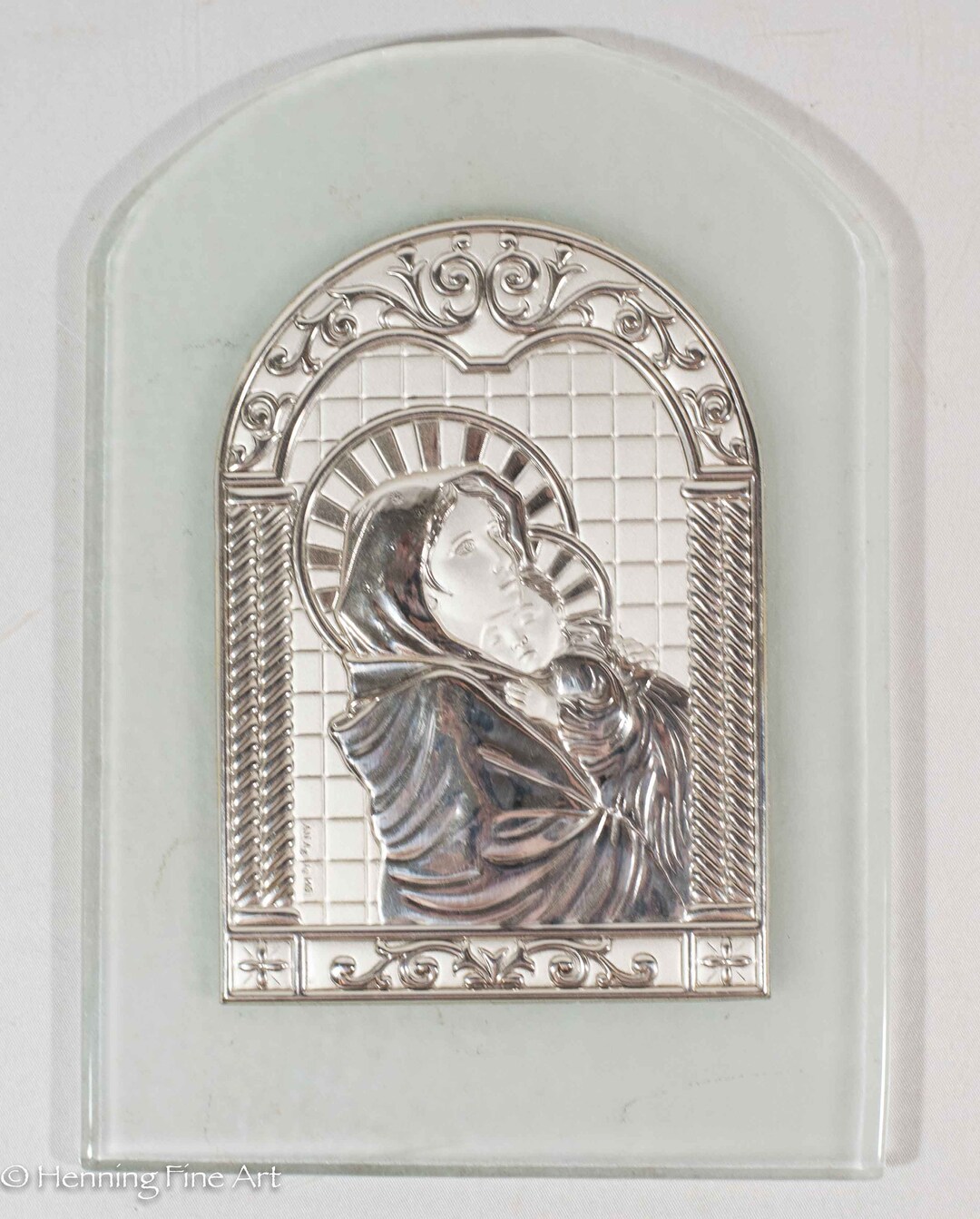 Catholic Icon Virgin Mary With Christ in Sterling Silver Hallmarked ...
