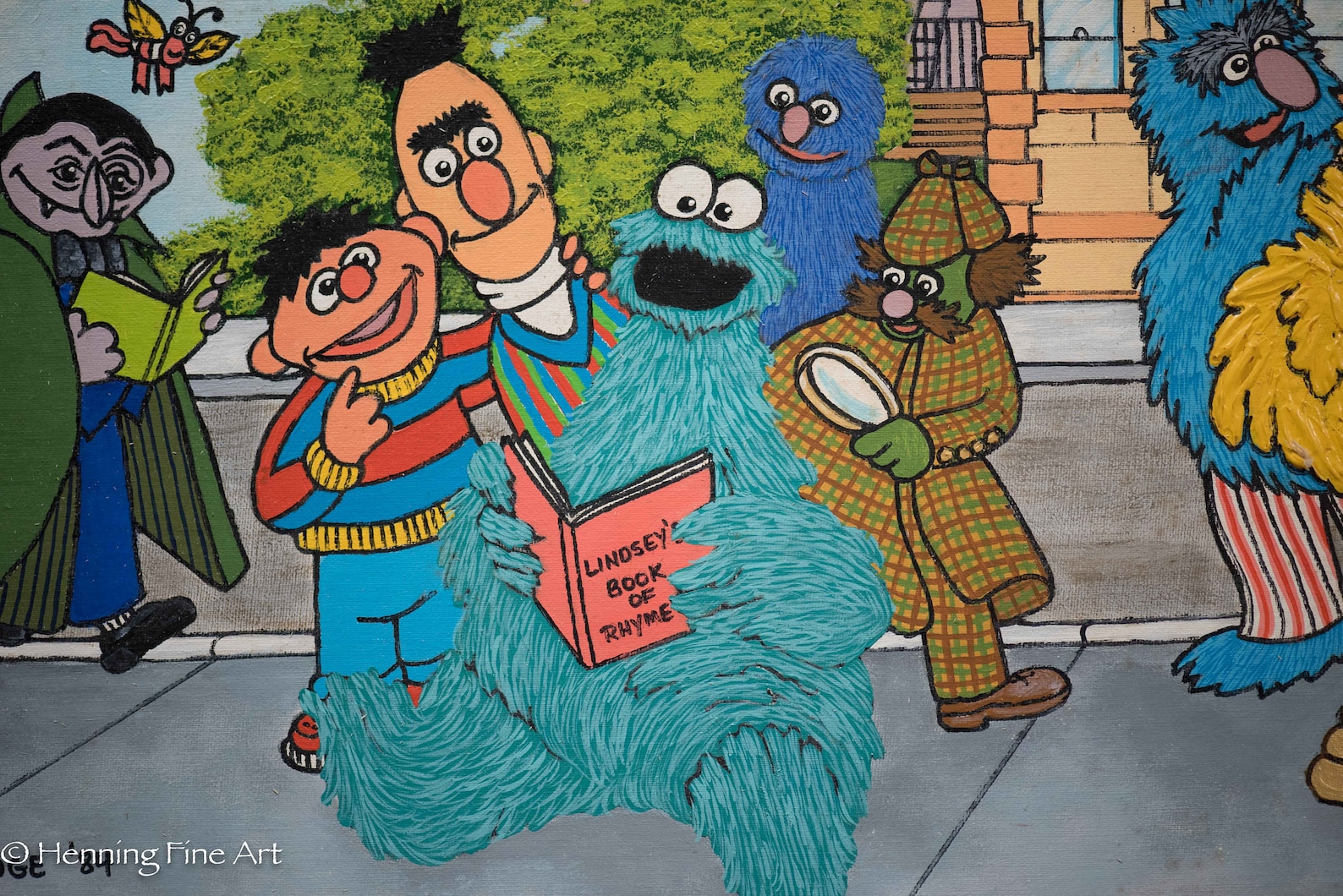 Beautiful Vintage Oil Painting of Sesame Street Signed - Etsy