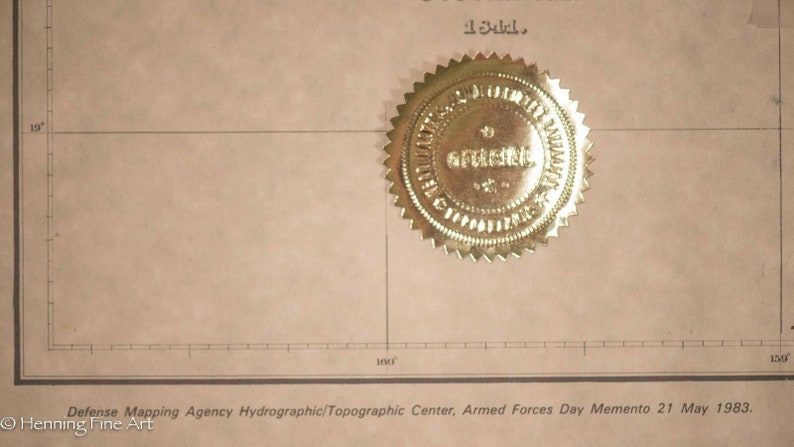 Hawaiian Island Hydrographic Map for Armed Forces 1983 29th Engineer ...