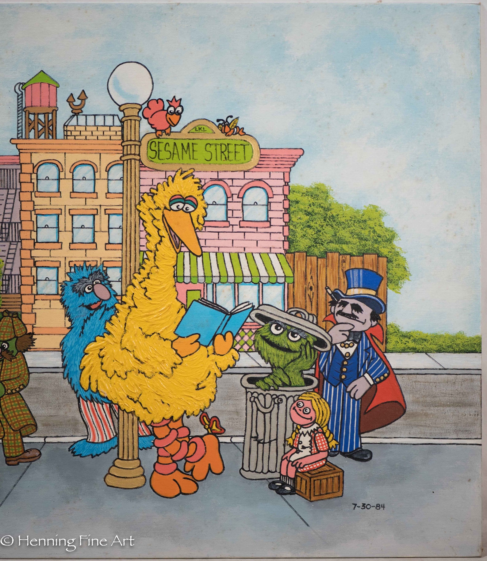 Beautiful Vintage Oil Painting of Sesame Street Signed - Etsy