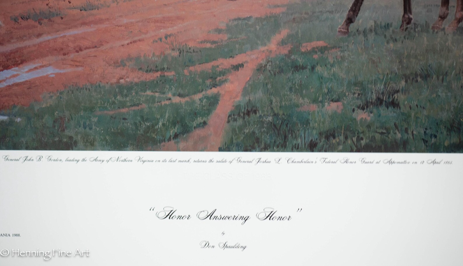 Beautiful Don Spaulding Civil War Lithograph Honor Answering Honor ...